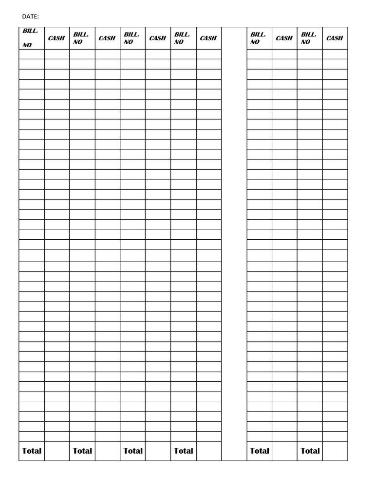 BILL Daily Sheet _Autosaved | PDF