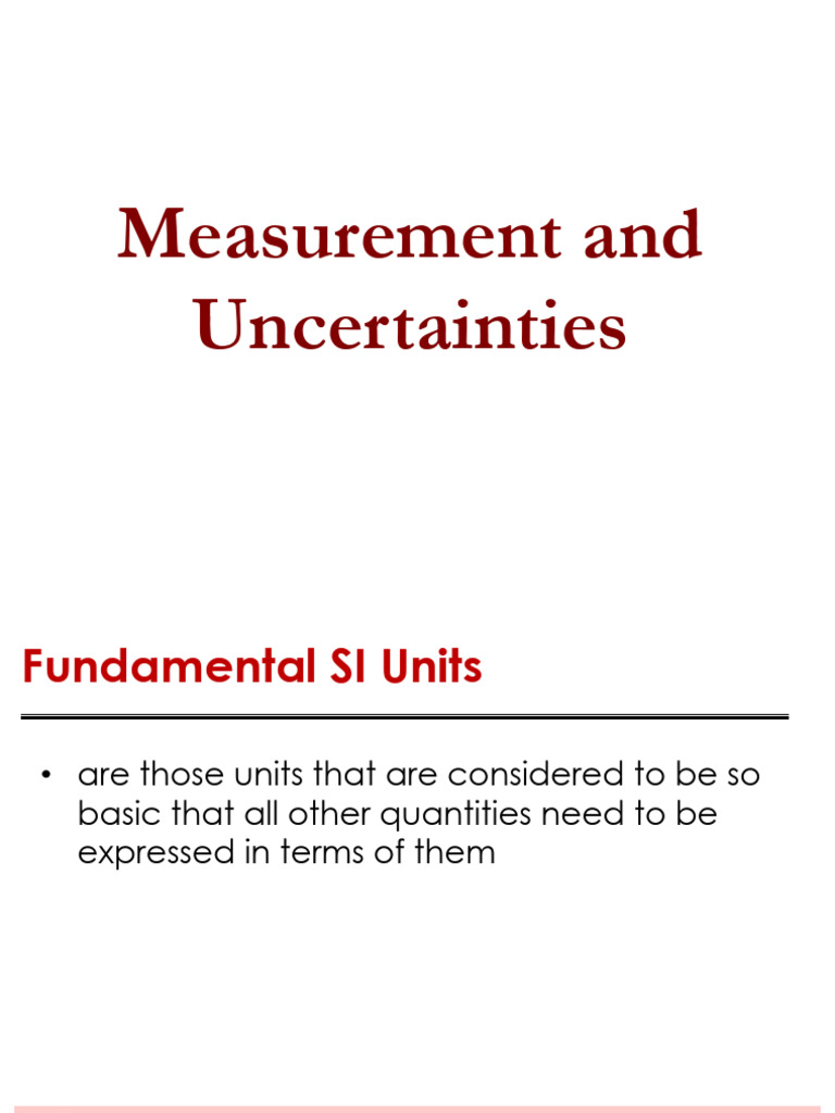 Understanding Measurement and Uncertainty | PDF | International System ...