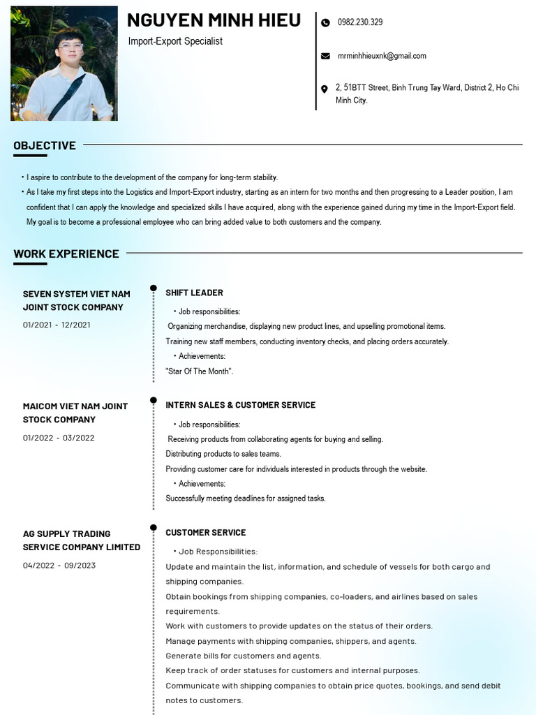 Import-Export Specialist Resume | PDF | Economies | Business