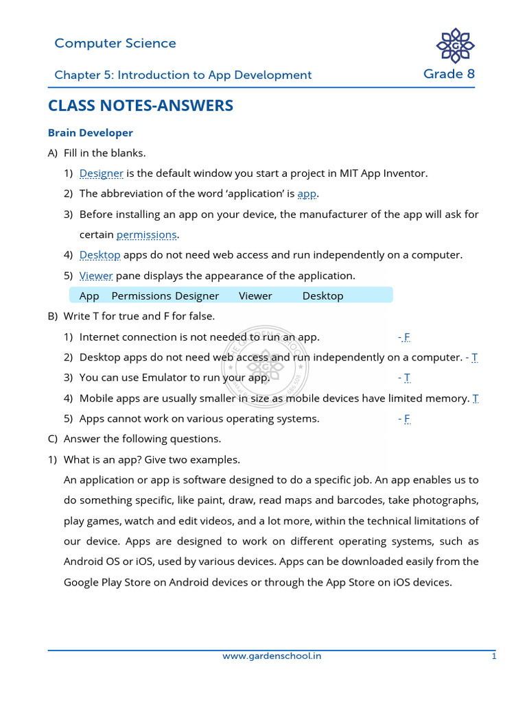 AK CN Grade+8 Computer+Science Chapter+5 | PDF | Mobile App | Application Software