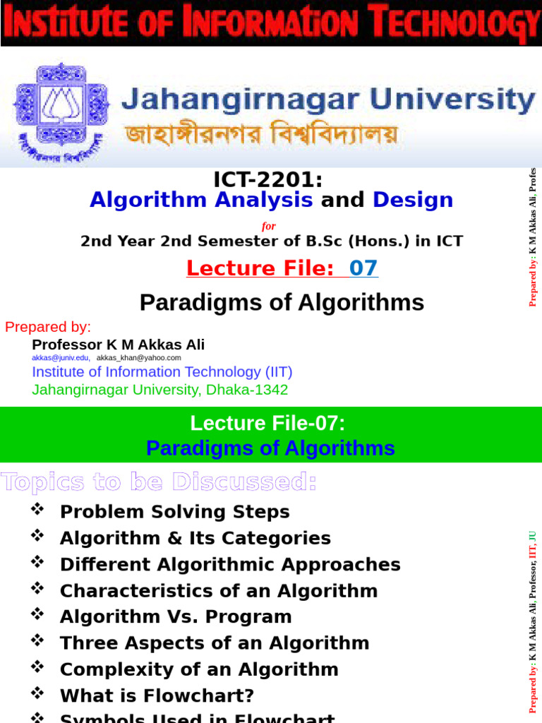 File-07- Paradigms of Algorithms- ICT-2201 Algorithm Analysis and Design_KMA | PDF | Algorithms ...