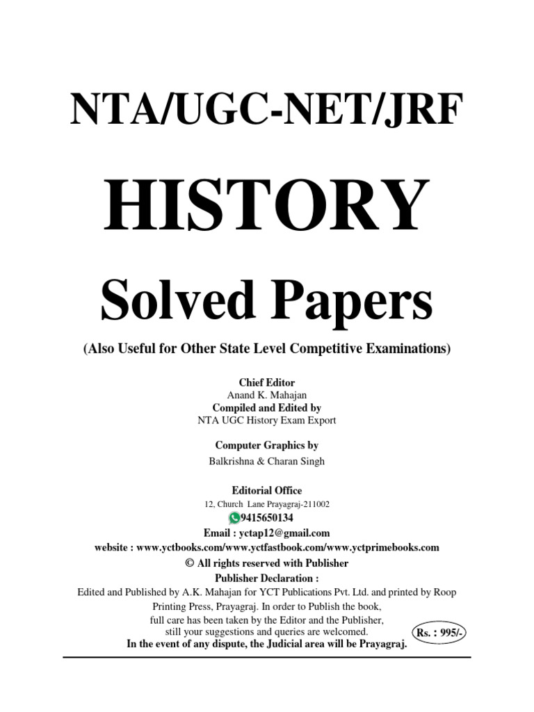NTA UGC NET JRF History Solved Papers | PDF