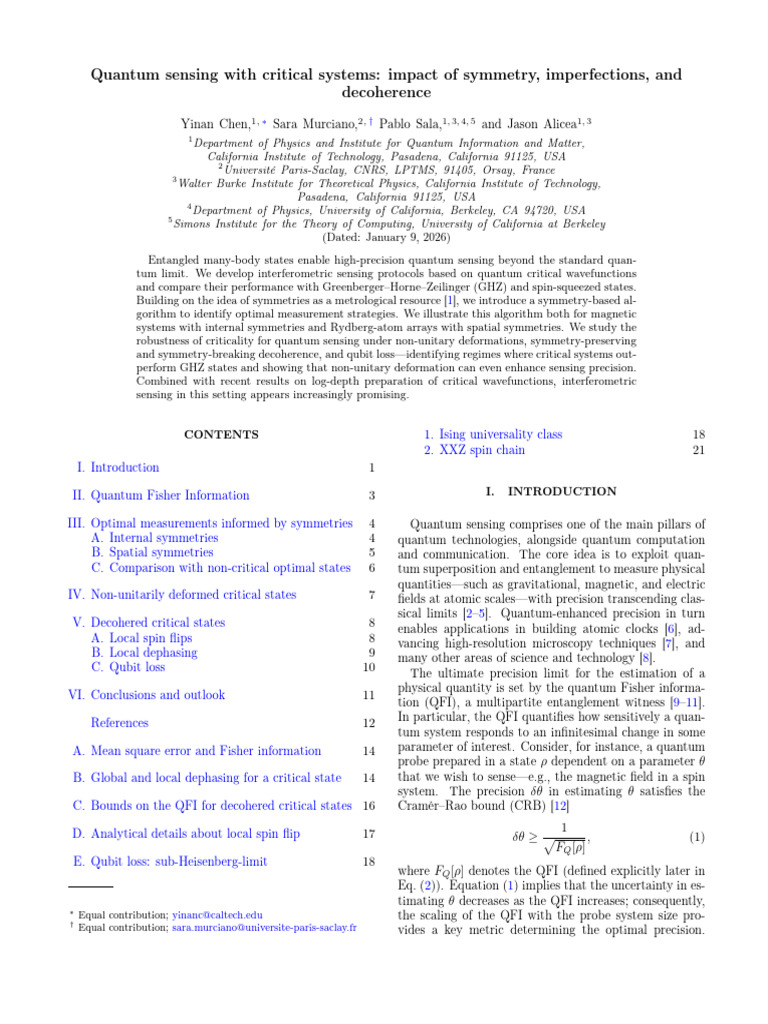 Quantum Sensing | PDF | Physics | Quantum Mechanics