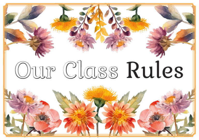 Classroom Rules for Ages 5-7 | PDF