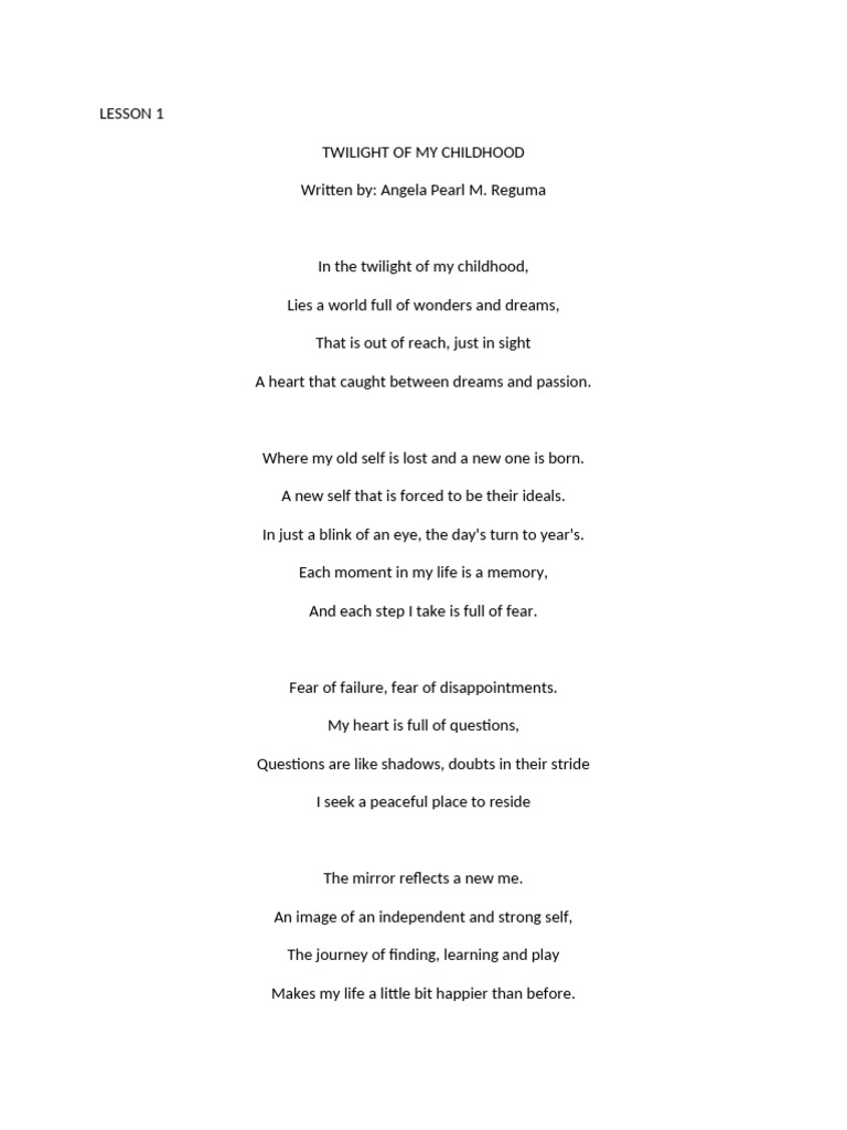 Childhood Reflections and Growth Journey | PDF | Psychology