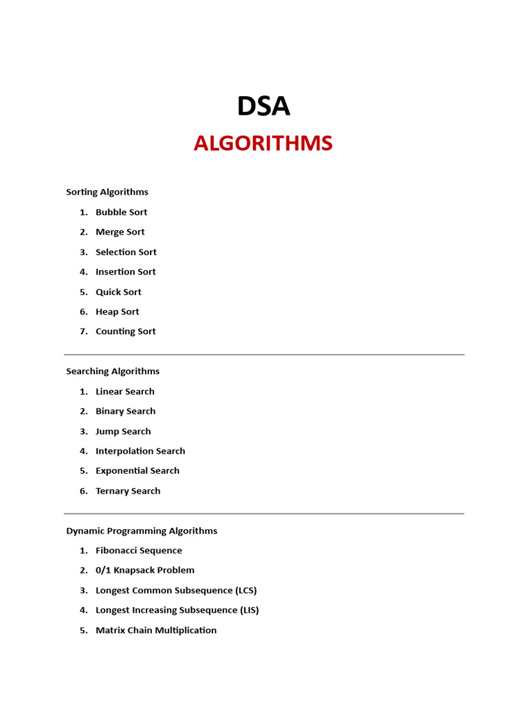 DSA Algorithms | PDF | Computer Programming | Combinatorics