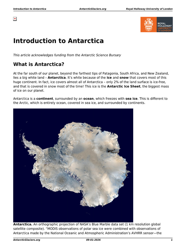 Overview of Antarctica's Geography and Wildlife | PDF | Antarctica | Ice