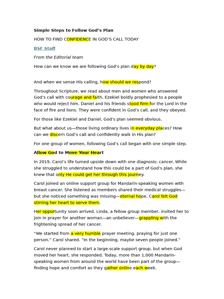 Simple Steps to Follow God | PDF | Prayer | Religious Belief And Doctrine