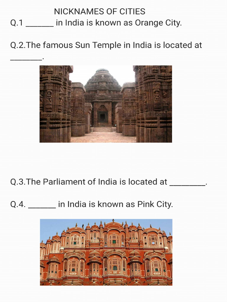 Nicknames of Cities - 230731 - 222109 | PDF