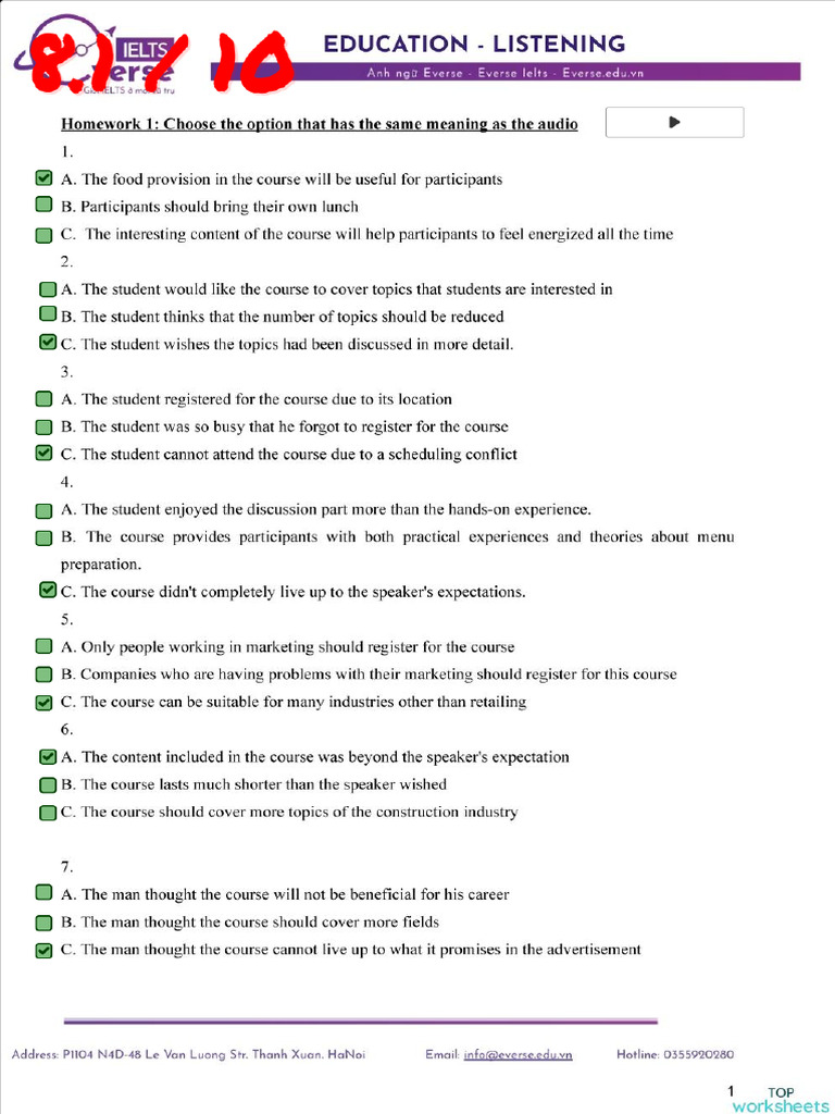 (Ground) Homework Listening Education | PDF