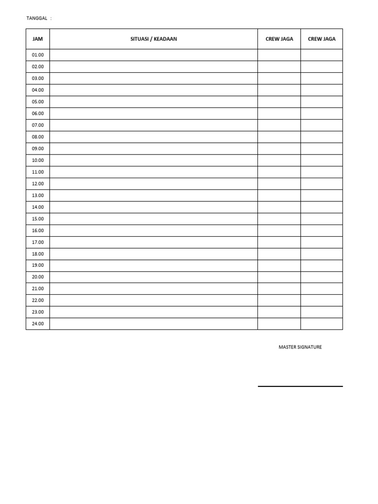 Shift Schedule and Crew Log | PDF