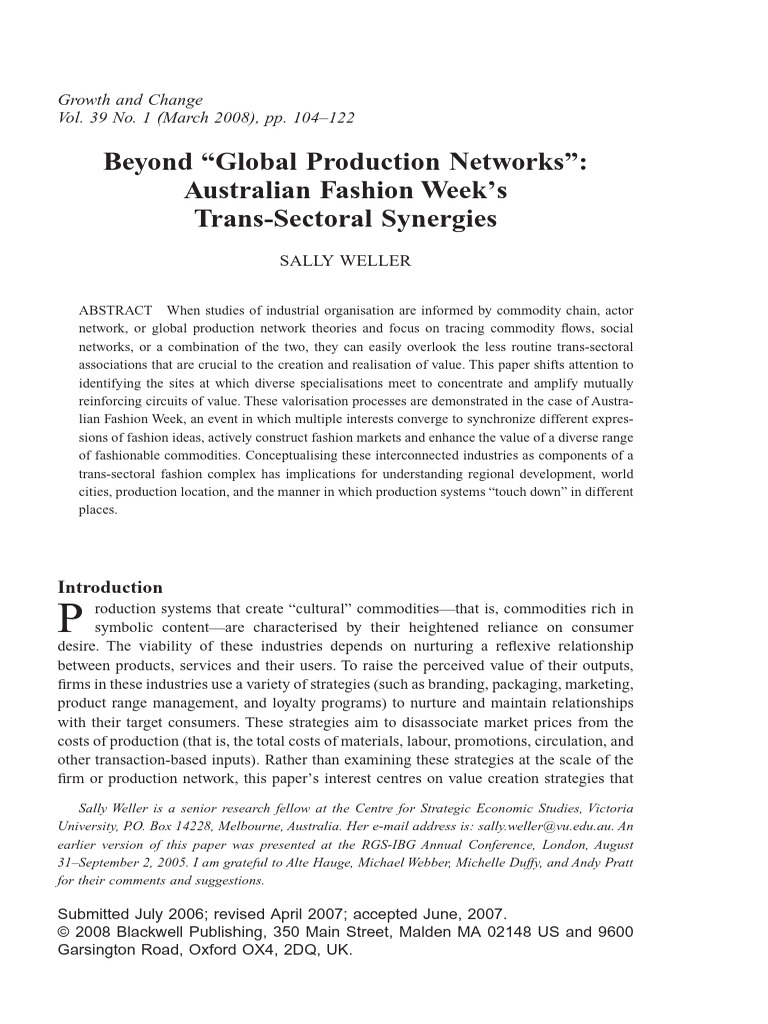 Beyond Global Production Networks--Austrialian Fashion Week-Growth_and ...