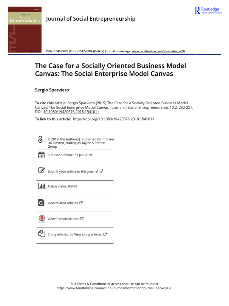 The Case for a Socially Oriented Business Model Canvas the Social ...