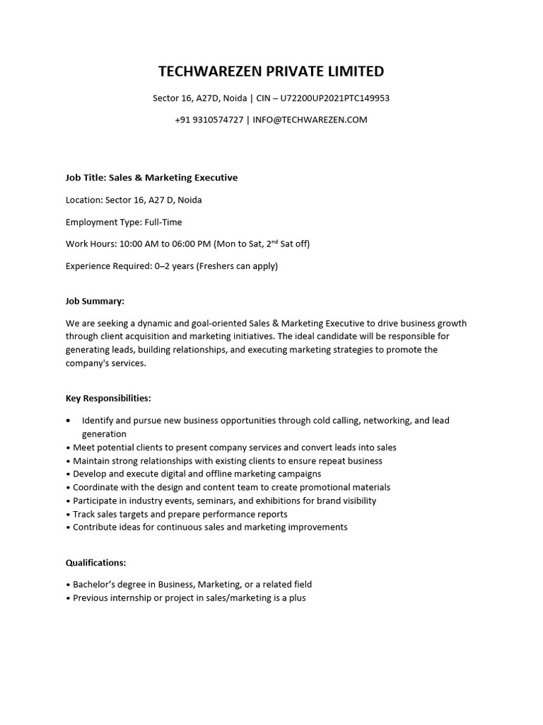 Job Description Final With Location | PDF