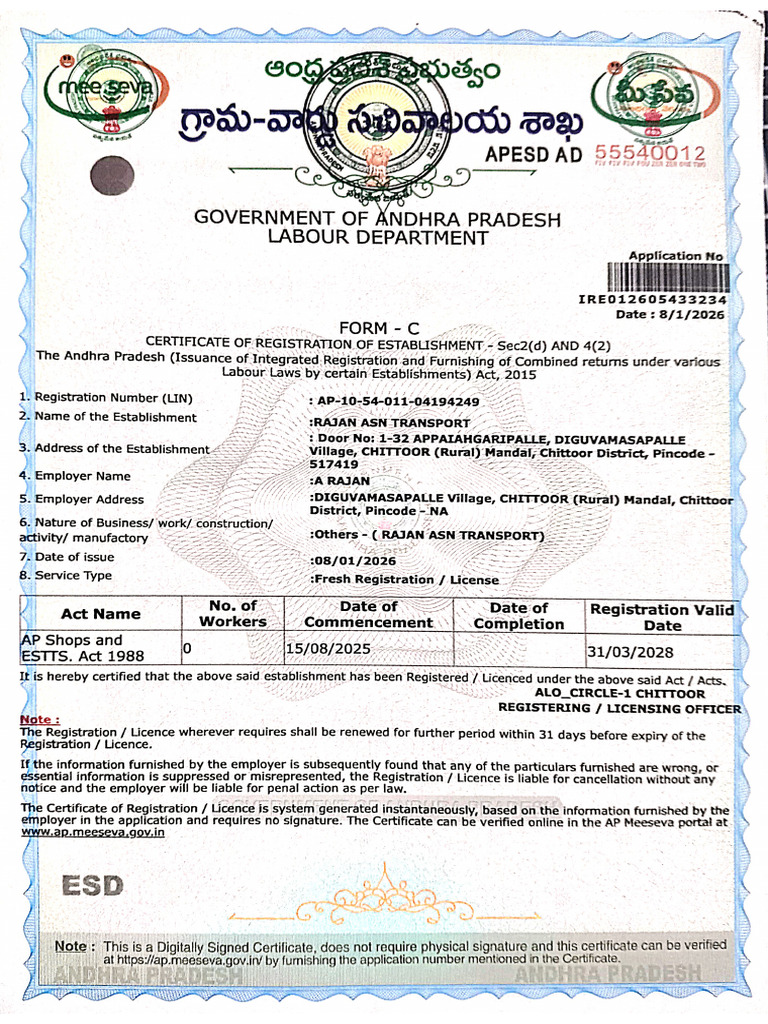 Labour Certificate | PDF