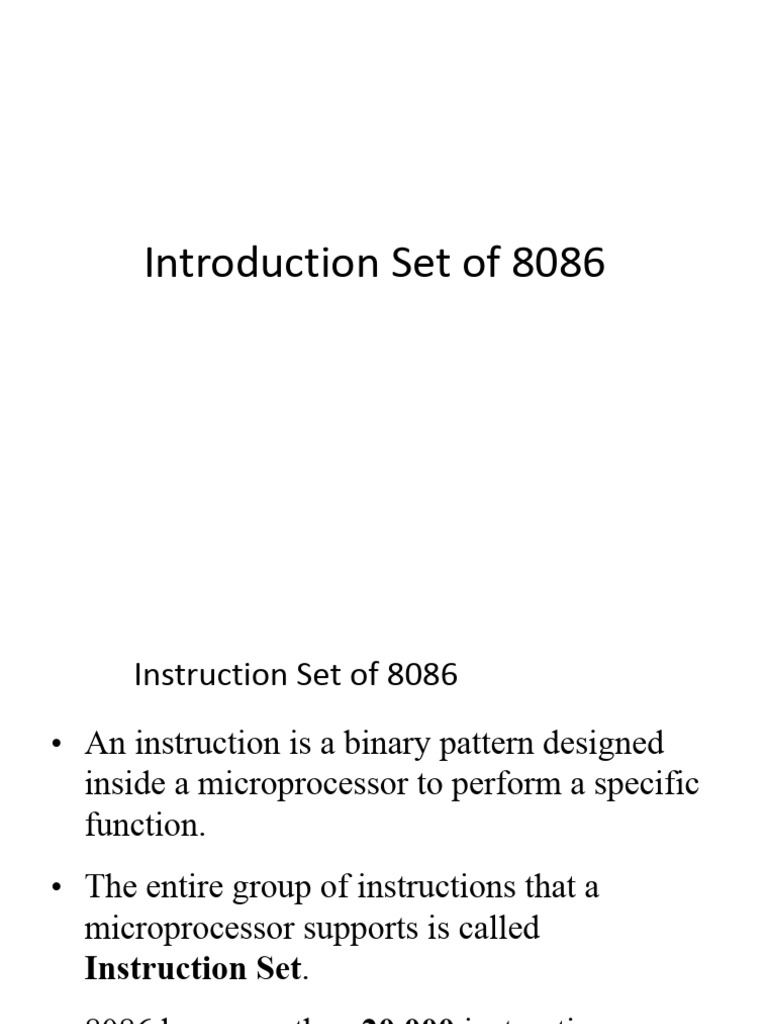 17-8086_Instruction Set-1.pptx | PDF | Digital Electronics | Central ...