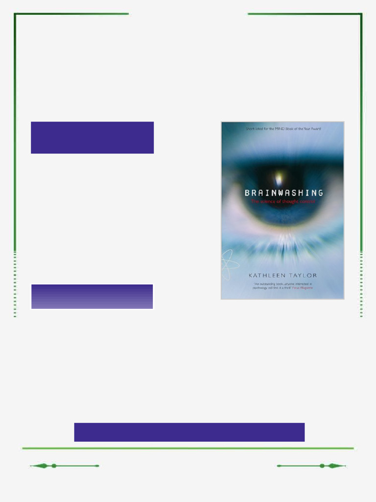 Brainwashing The Science of Thought Control 1st Edition Kathleen Taylor ...