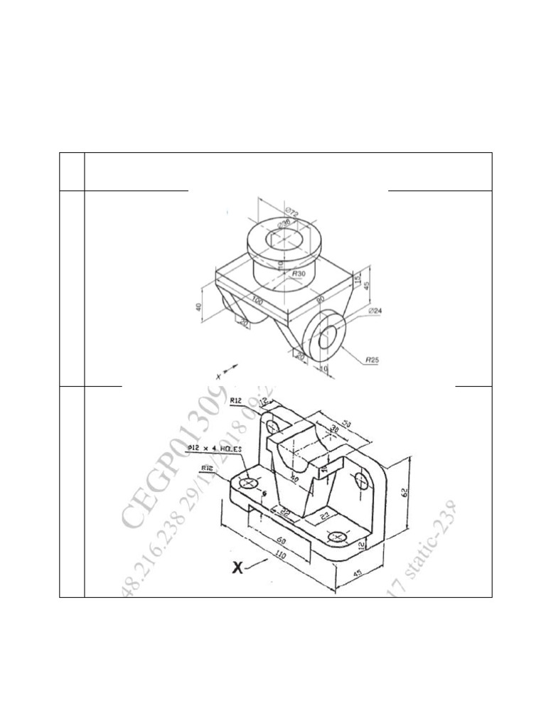 Question Bank_Orthographic Projection | PDF