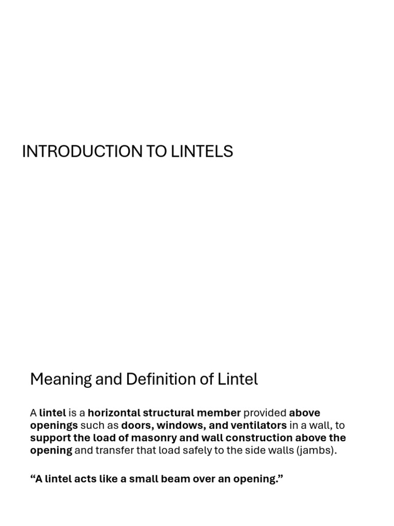 Understanding Lintels: Types and Functions | PDF | Masonry | Concrete