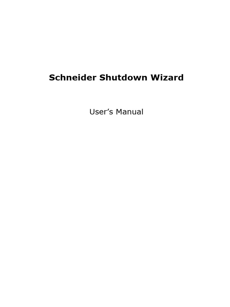 Schneider Shutdown Wizard User Manual | PDF | Button (Computing ...