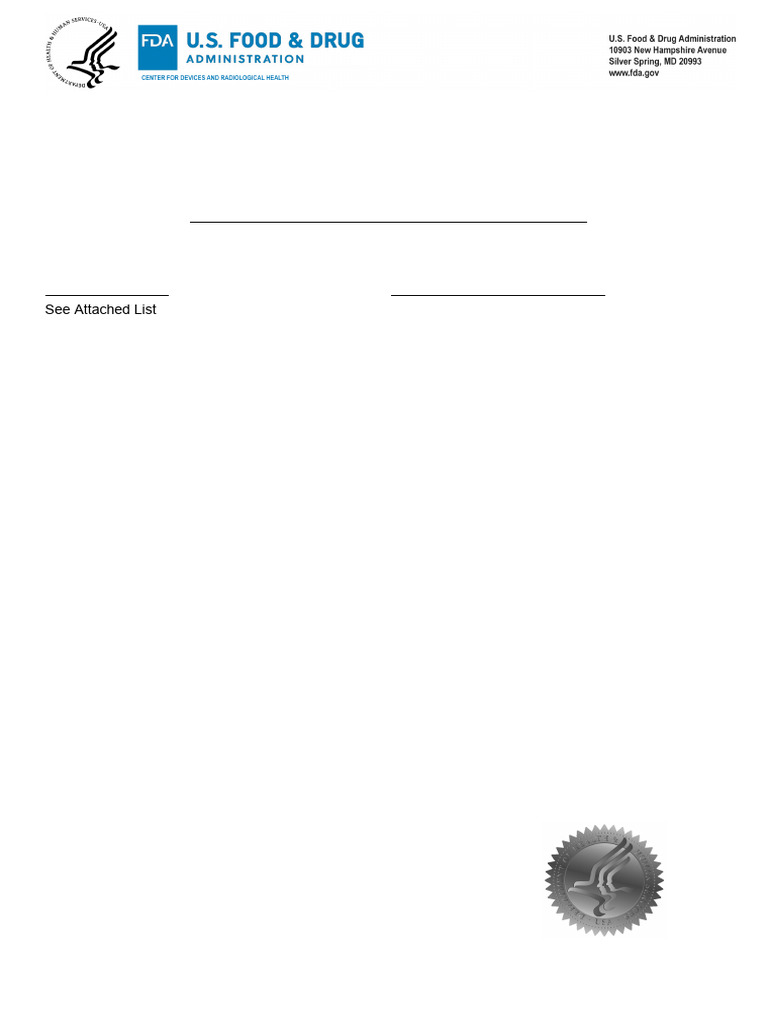 FDA Certificate for Medical Devices | PDF | Food And Drug ...