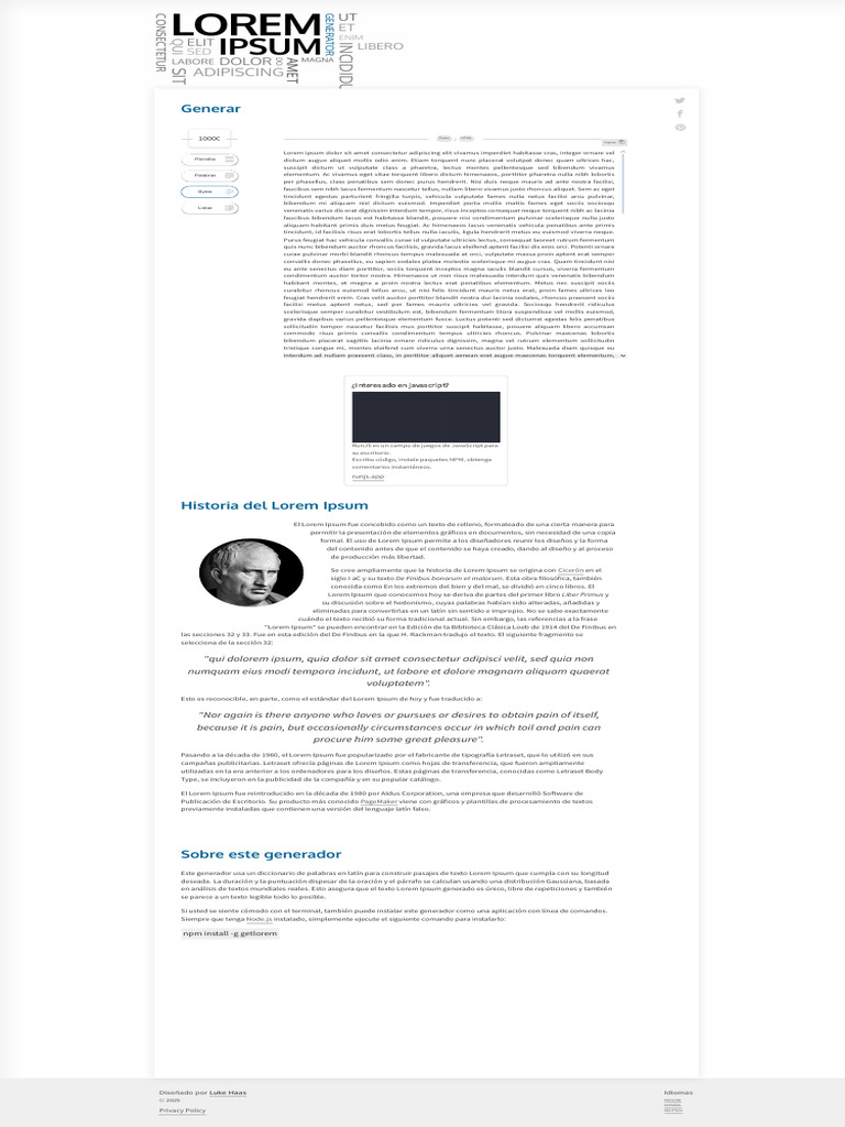 Generador Lorem Ipsum1 | PDF | Informática | Ingeniería de software