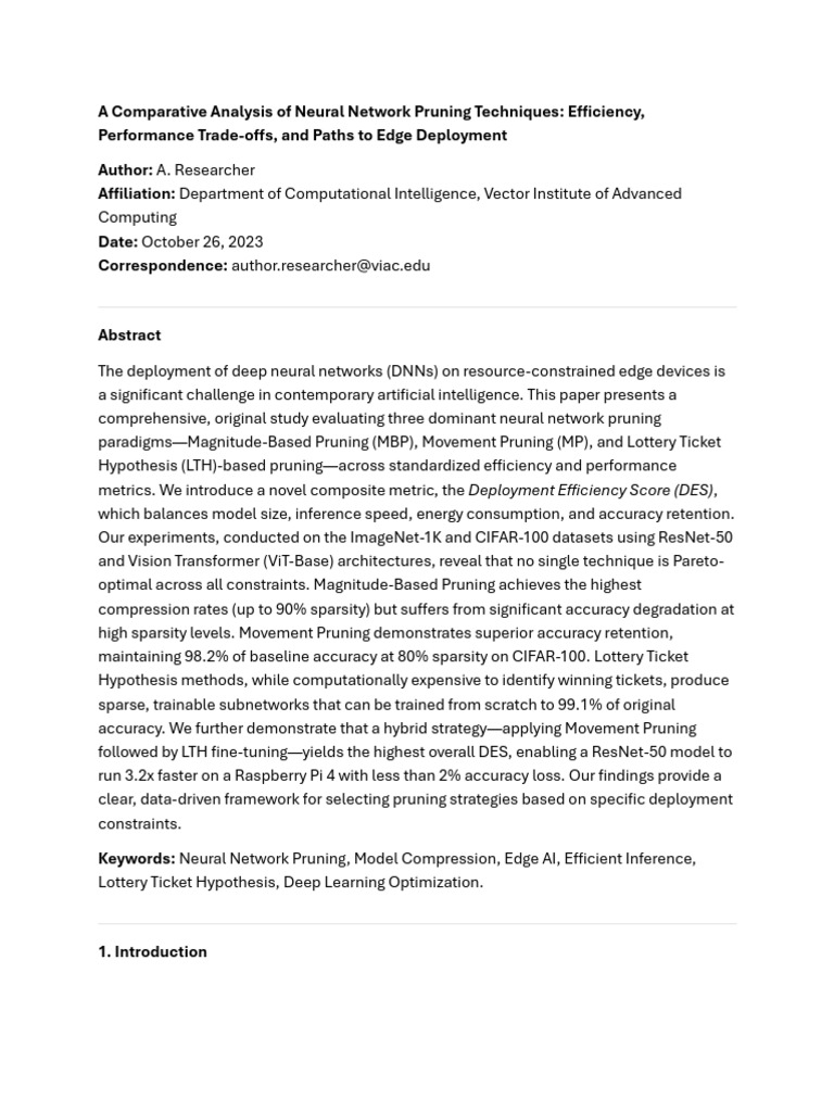 Neural Network Pruning Techniques Analysis | PDF | Deep Learning ...