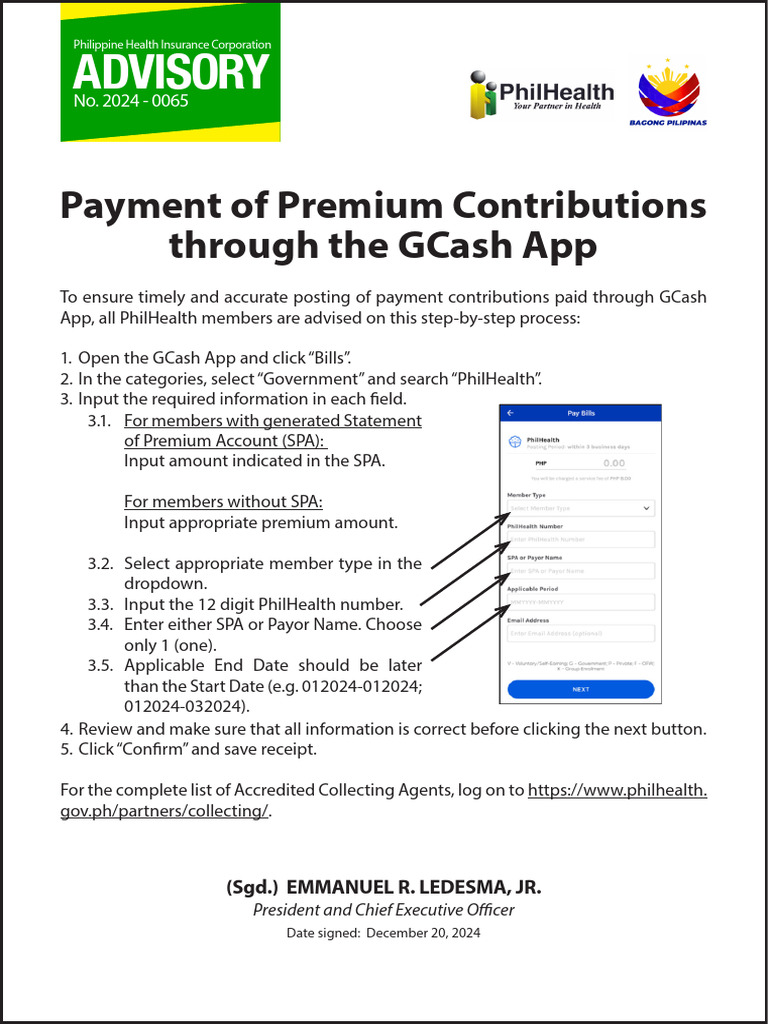 PhilHealth GCash Payment Guide | PDF