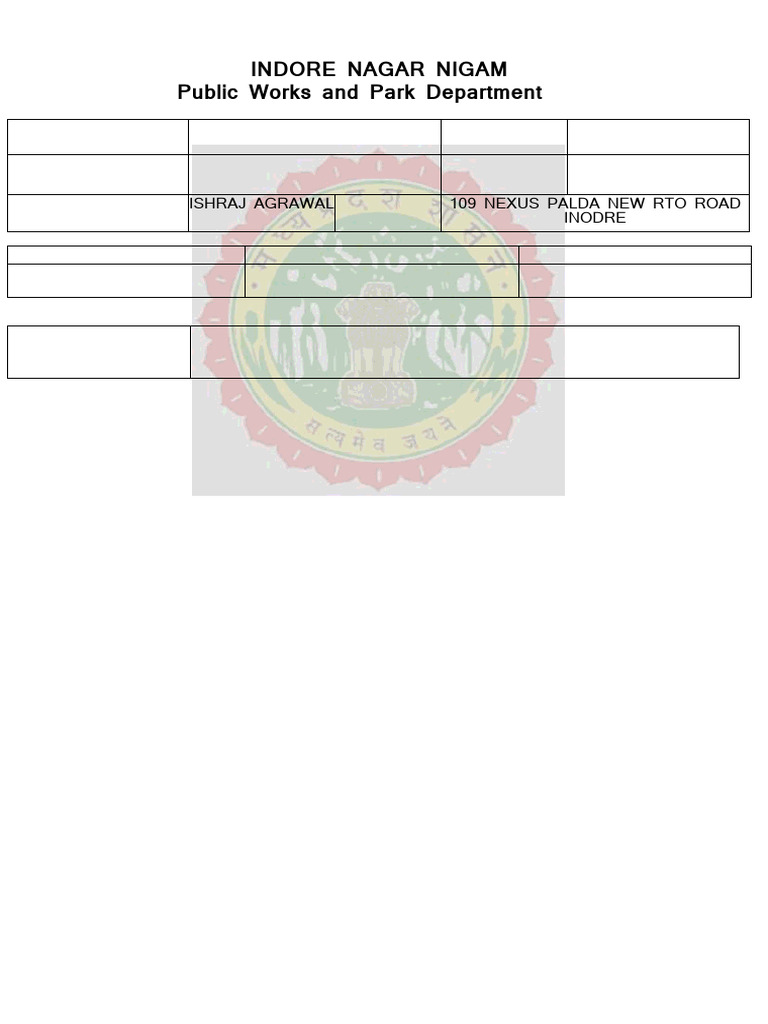 Tree Cutting Service Receipt - Indore | PDF