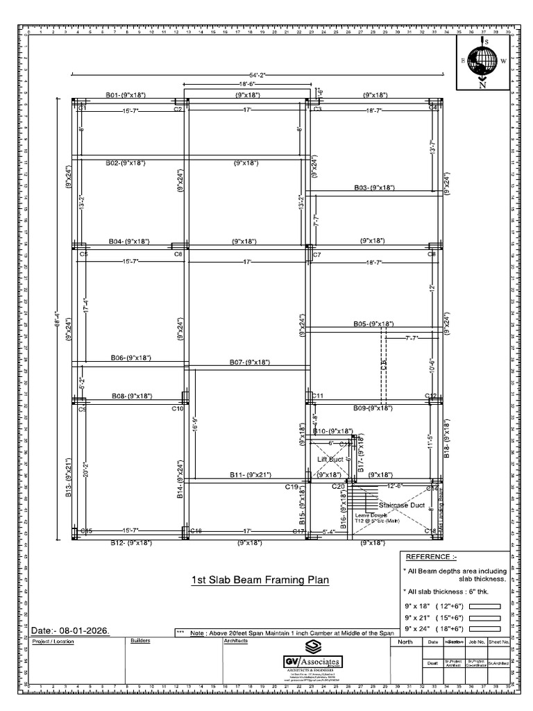 1st Slab Beam Framing Plan | PDF