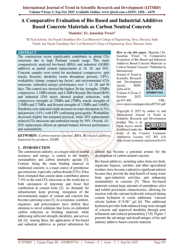 Bio-Based vs Industrial Additives in Concrete | PDF | Concrete | Cement
