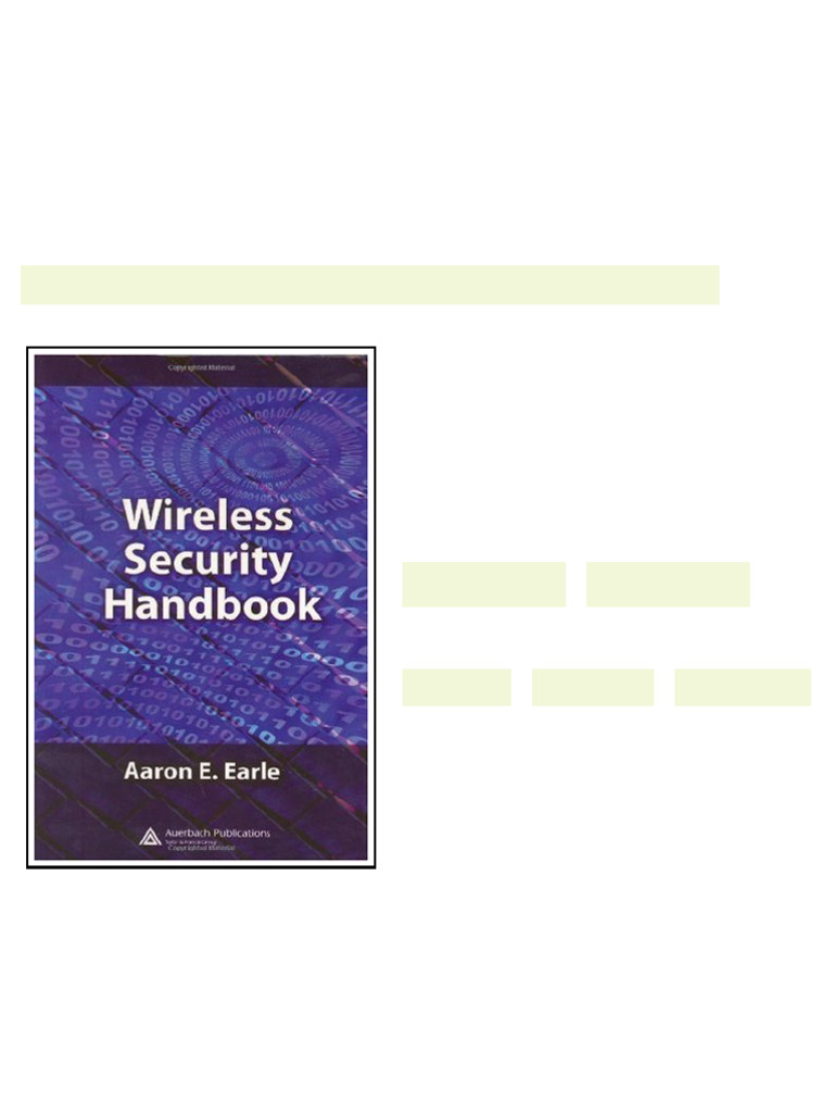 (Ebook) Wireless Security Handbook by Aaron E. Earle ISBN 9780849333781, 0849333784 digital ...