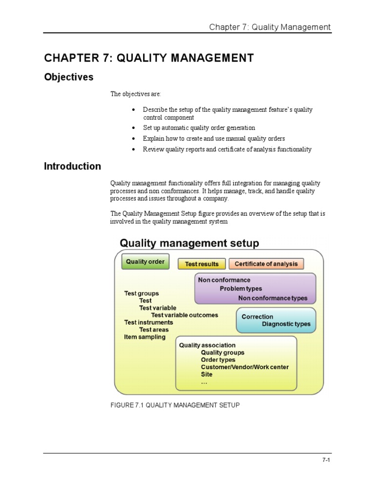 Chapter 7: Quality Management: Objectives | PDF | Inventory | Business ...