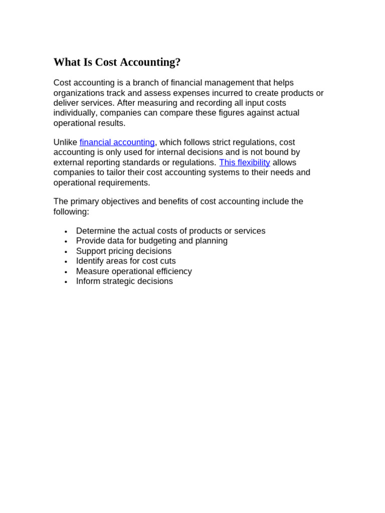 Understanding Cost Accounting Basics | PDF