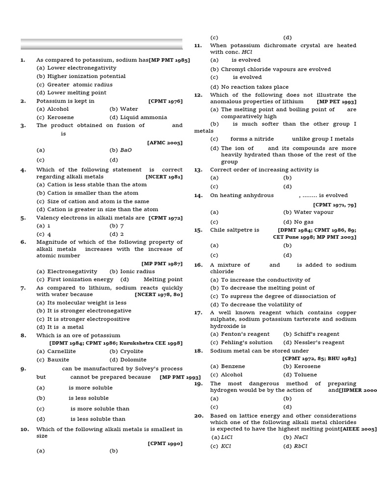 S and P Block-1 | PDF | Sodium | Sodium Hydroxide