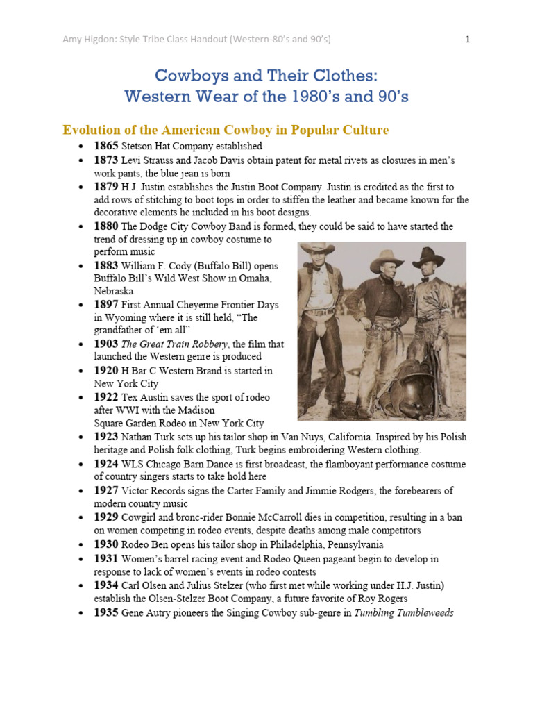 1980s-90s Western Wear Evolution | PDF