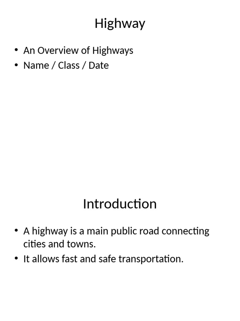 Highway Presentation 11 Slides Animated | PDF