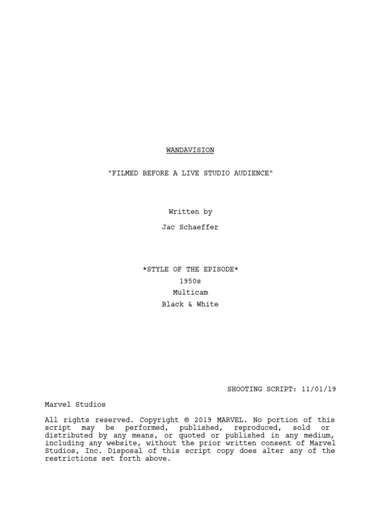101 WandaVision 50_s Script | PDF
