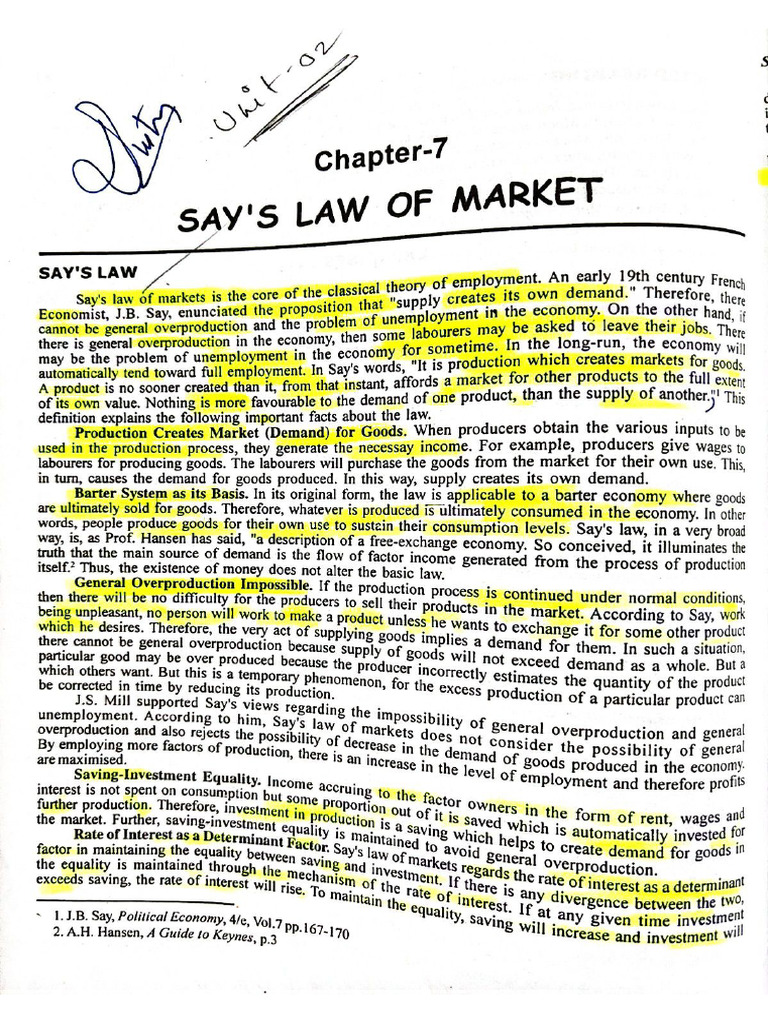 Says Law of Market | PDF