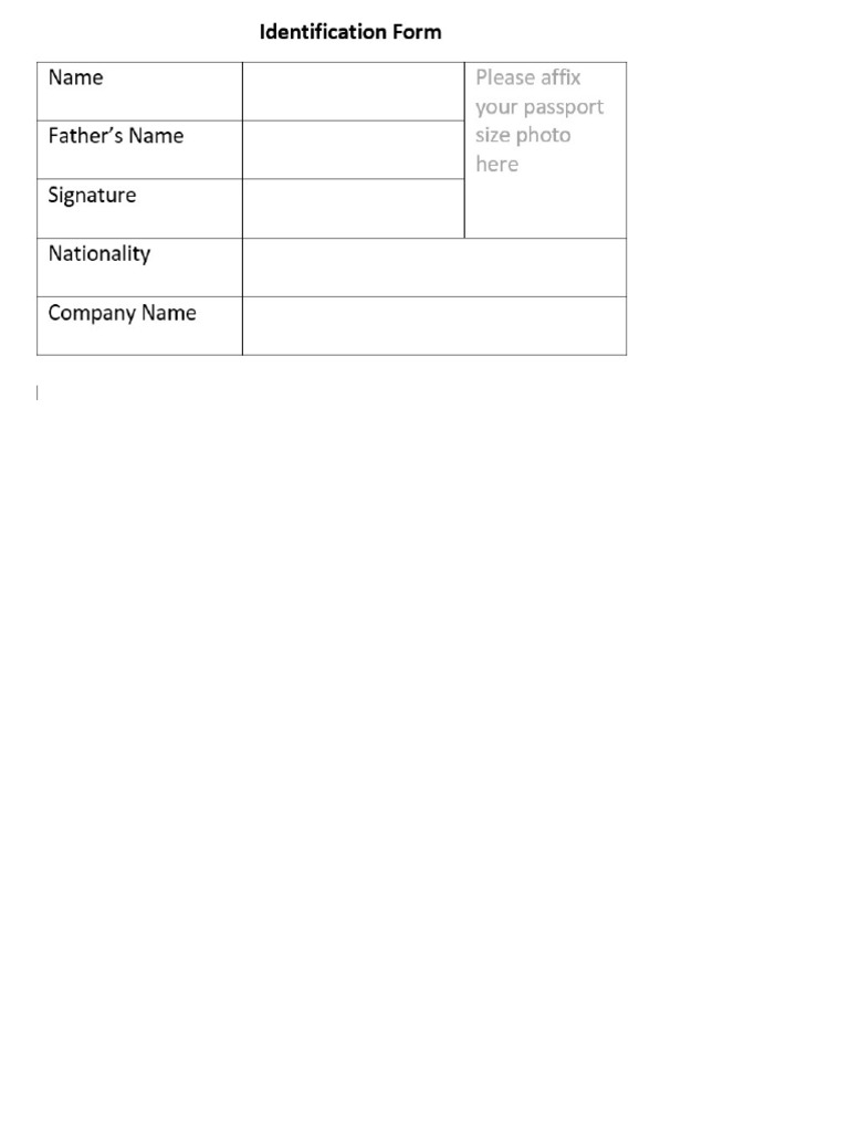 Identification Form Template | PDF