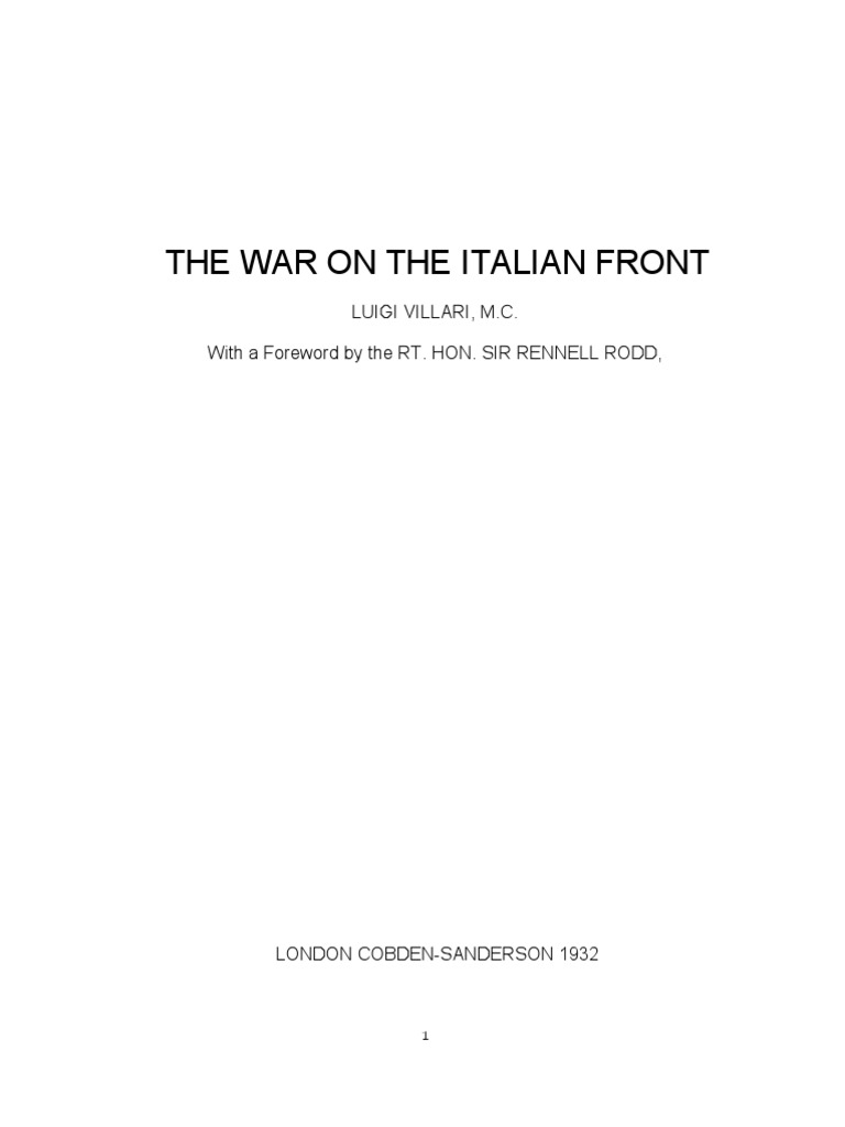 The Italian Front in World War I | PDF | Austria Hungary | Kingdom Of Italy