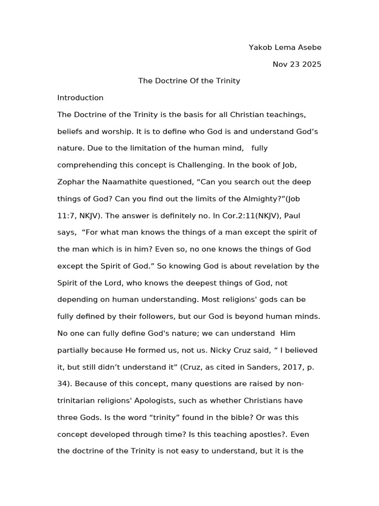 Understanding the Doctrine of the Trinity | PDF | Trinity | God The Father
