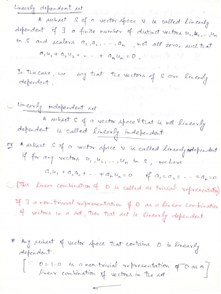 5 Vector Space Notes | PDF