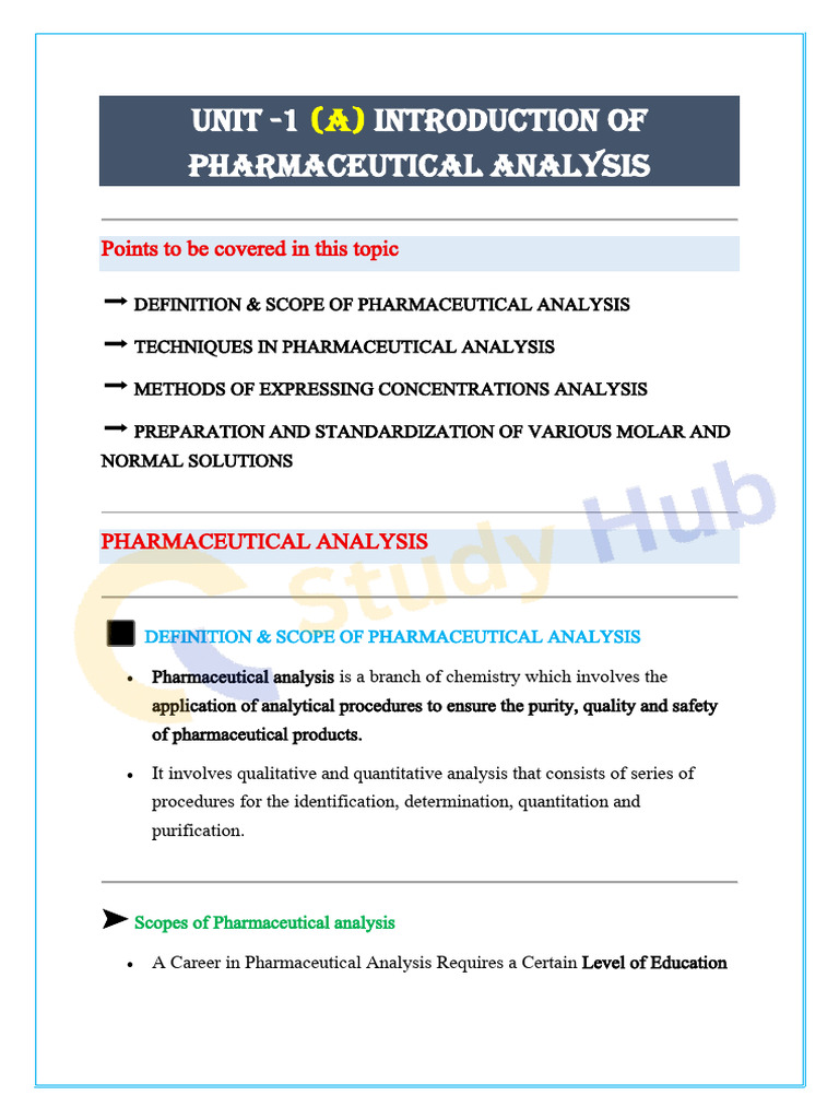 Introduction to Pharmaceutical Analysis | PDF | Titration | Chemistry