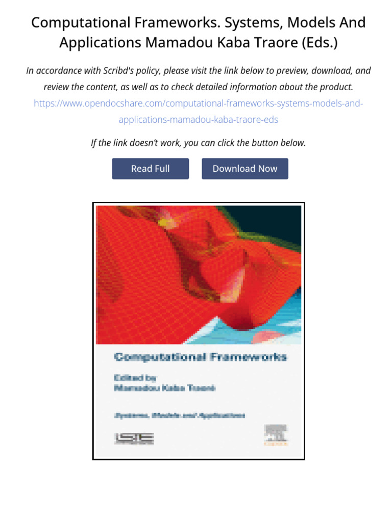 Computational Frameworks. Systems, Models and Applications Mamadou Kaba ...