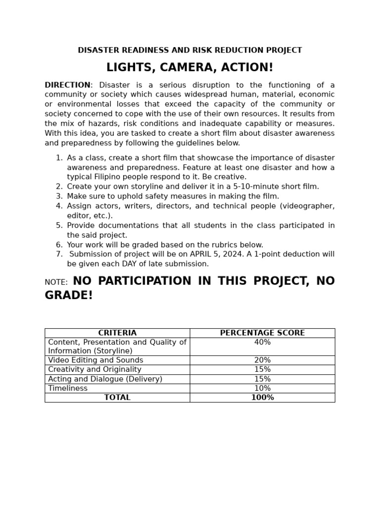 Disaster Readiness and Risk Reduction Project | PDF
