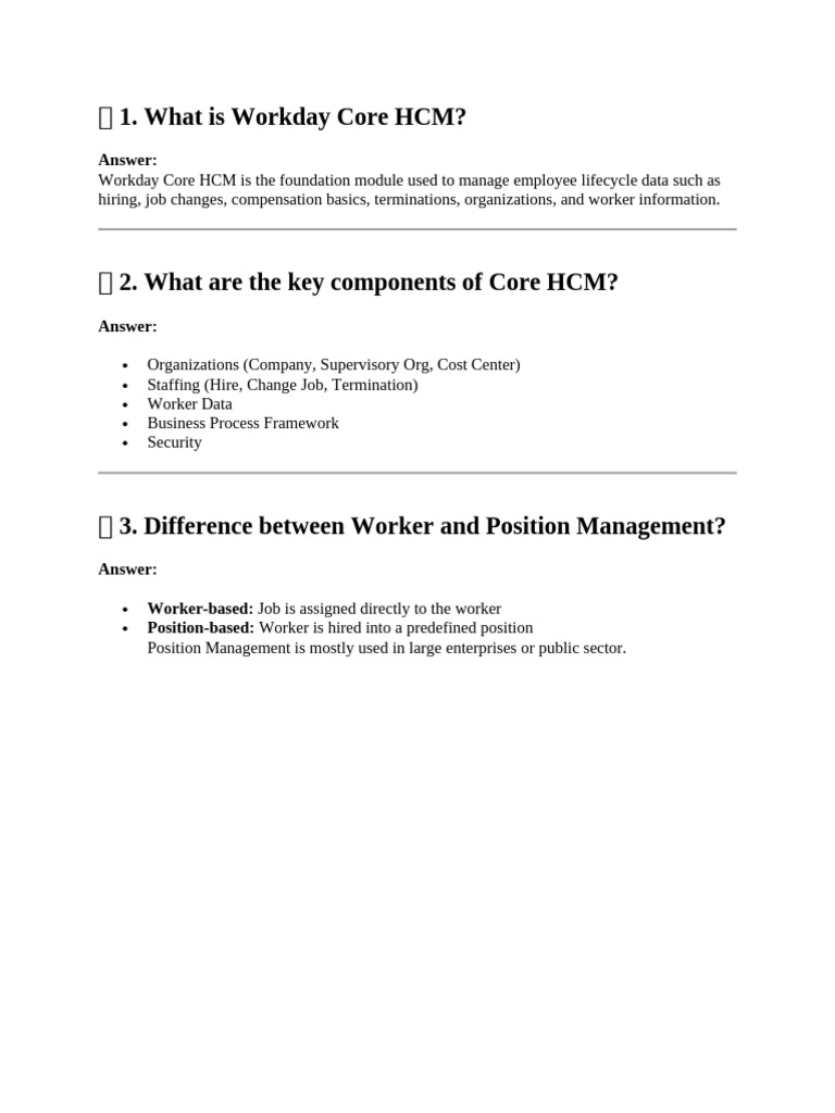 Workday Core HCM Overview and Components | PDF