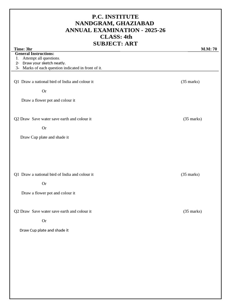 Class 4 Art Annual | PDF