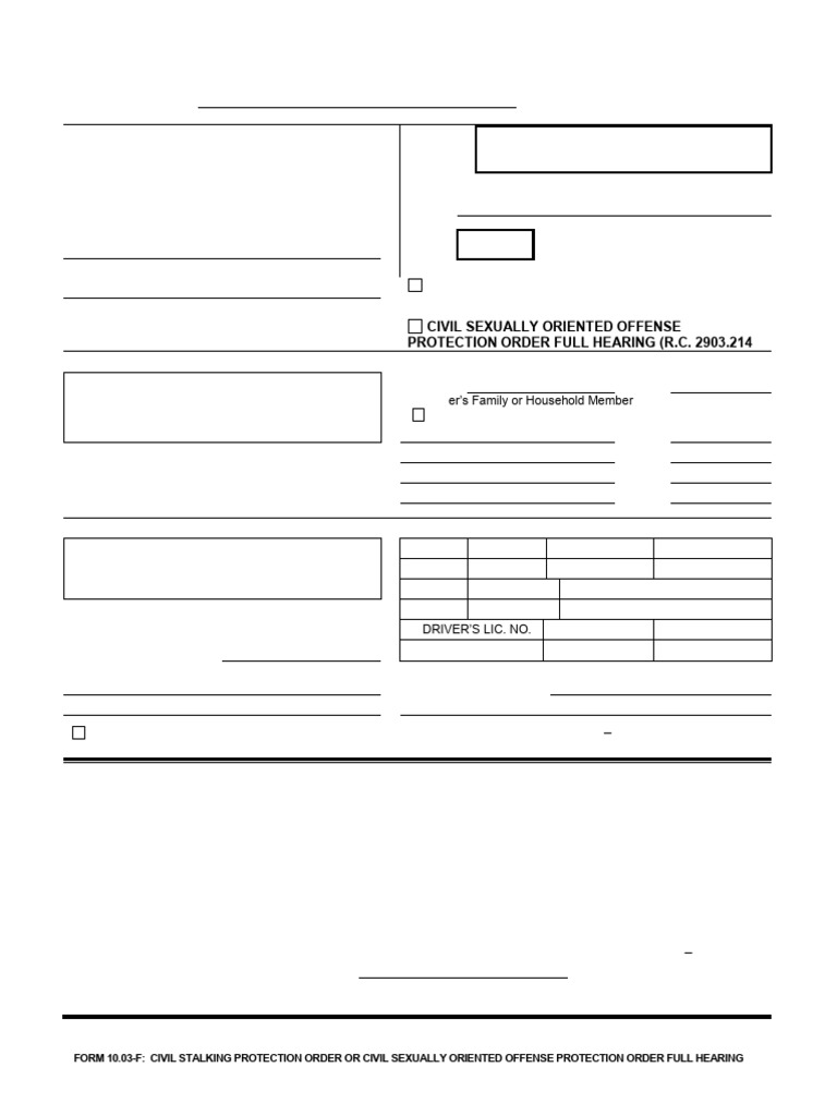 Civil Stalking Protection Order Form | PDF | Common Law | Judiciaries