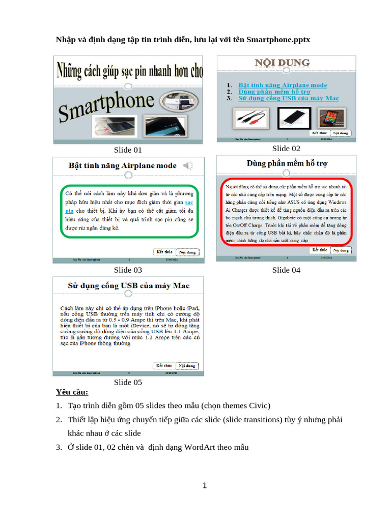Bai Tap Powerpoint 2 | PDF